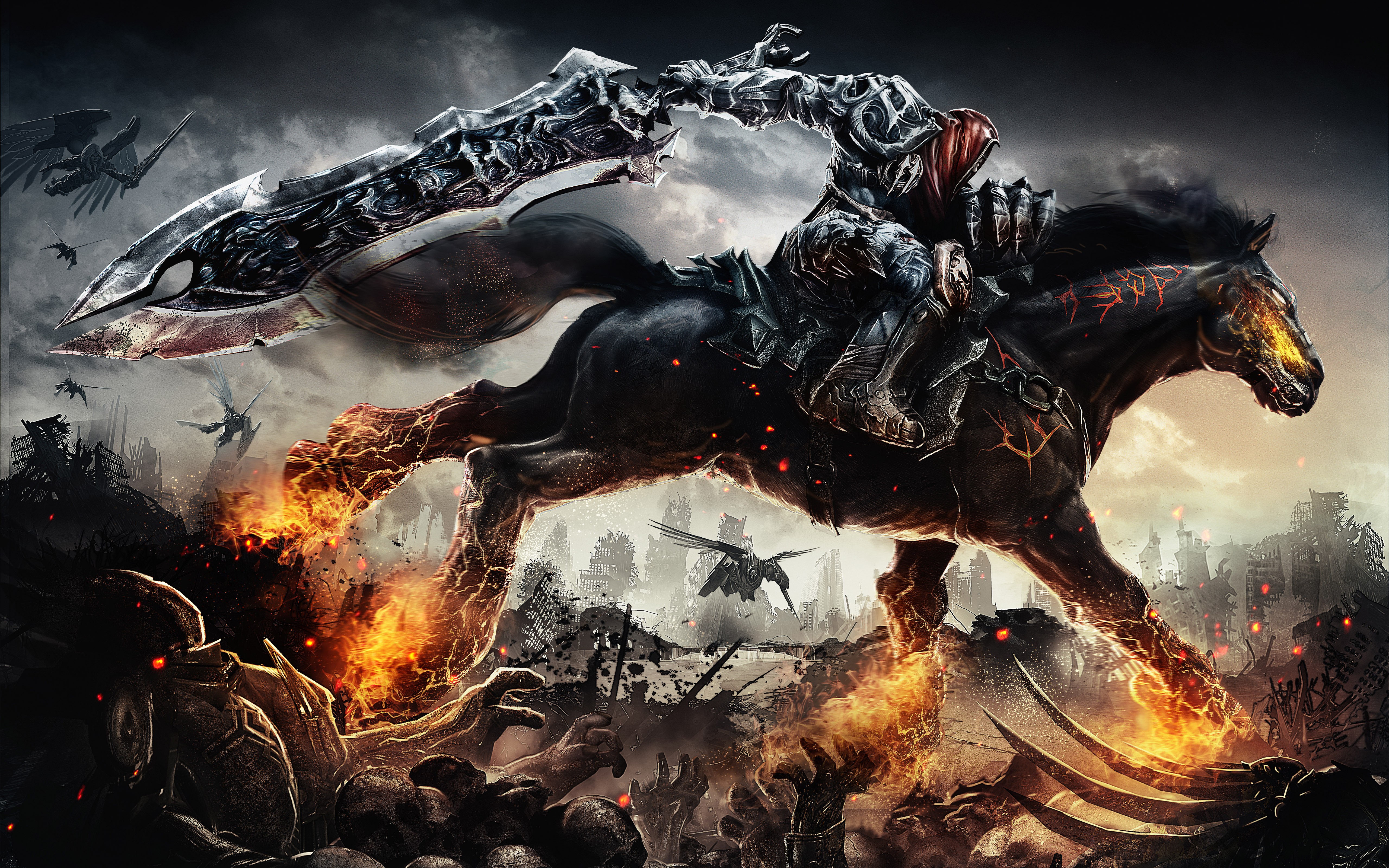 Darksiders Fire Horse Rider Wallpaper - 5120x3200