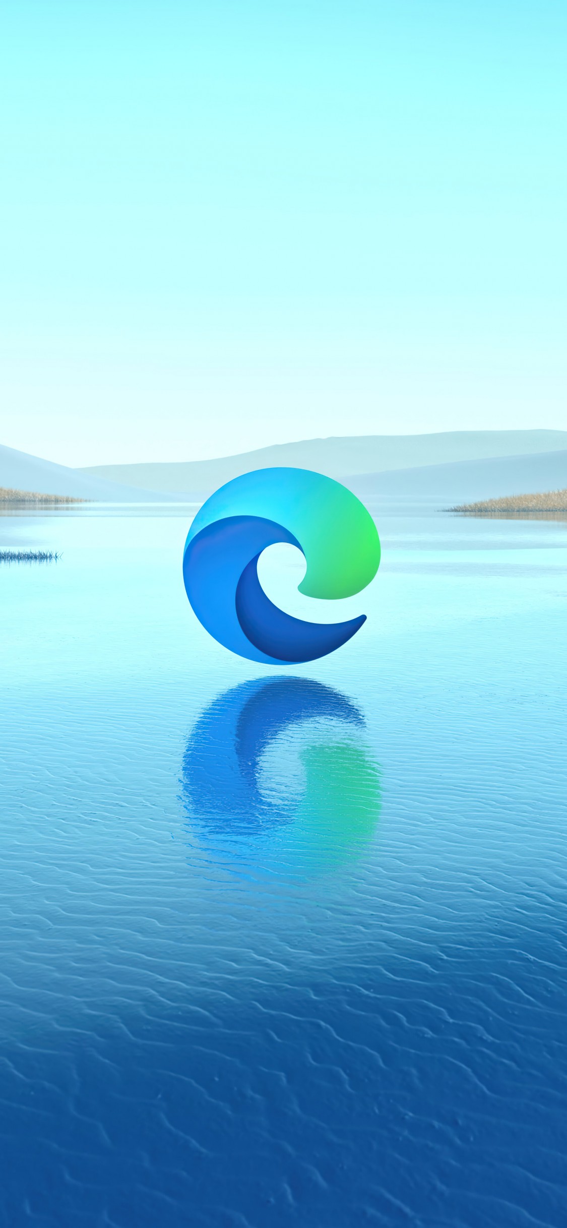 Microsoft Edge Icon Landscape Wallpaper - 1125x2436