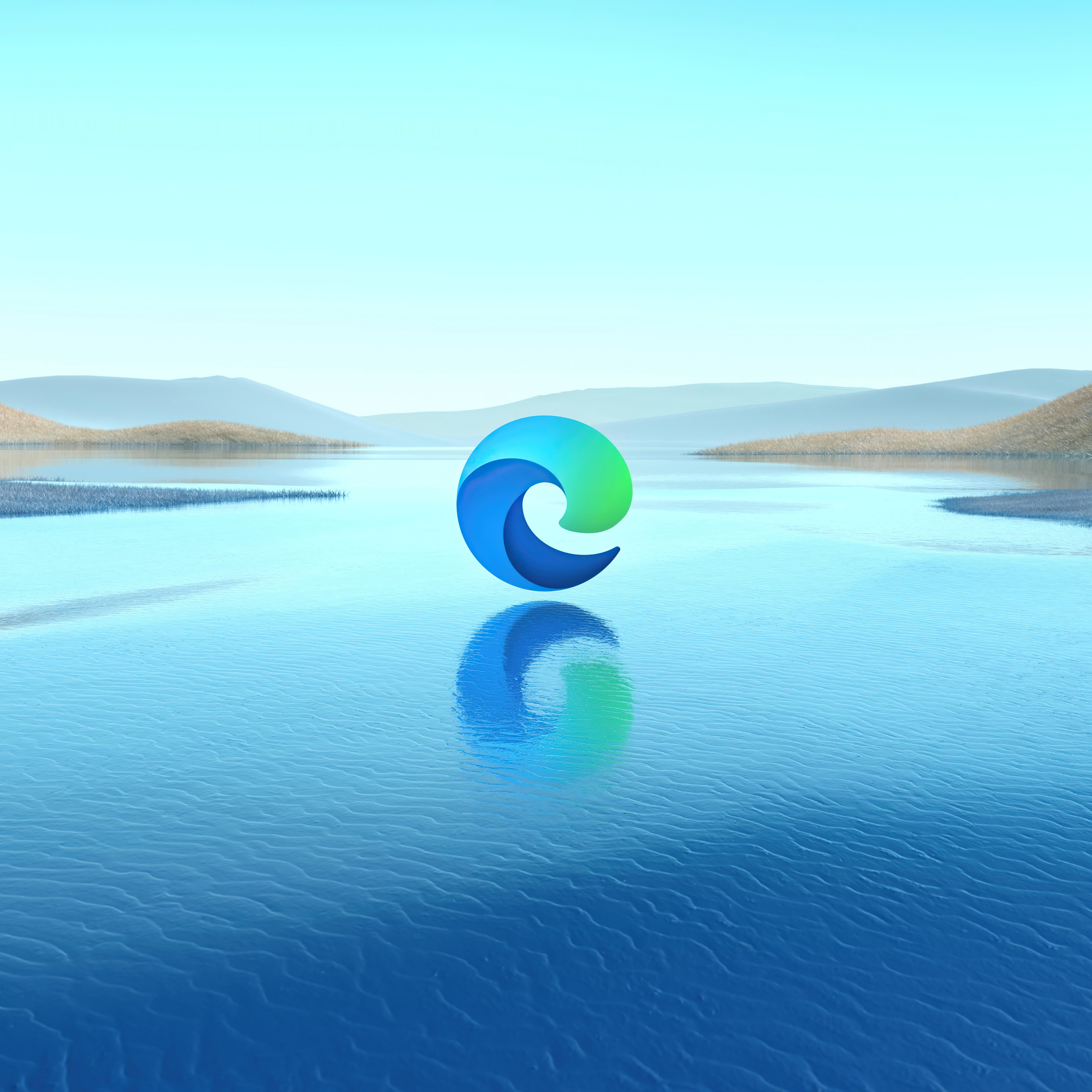 3840x3840 Microsoft Edge Icon Landscape Wallpaper