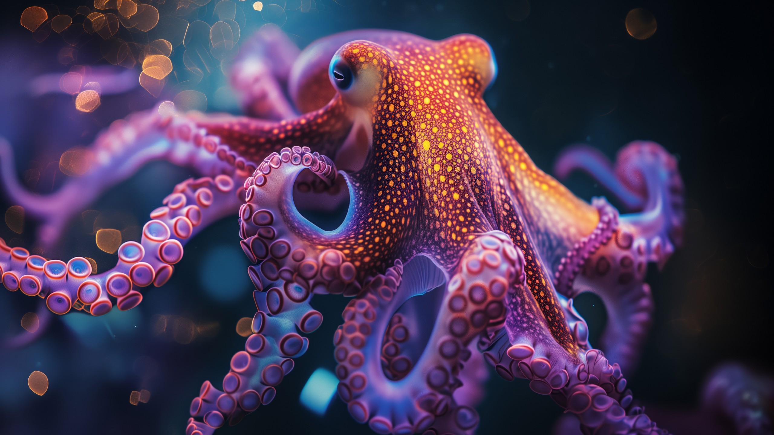 Octopus Deep Sea Ai Art Wallpaper - 2560x1440
