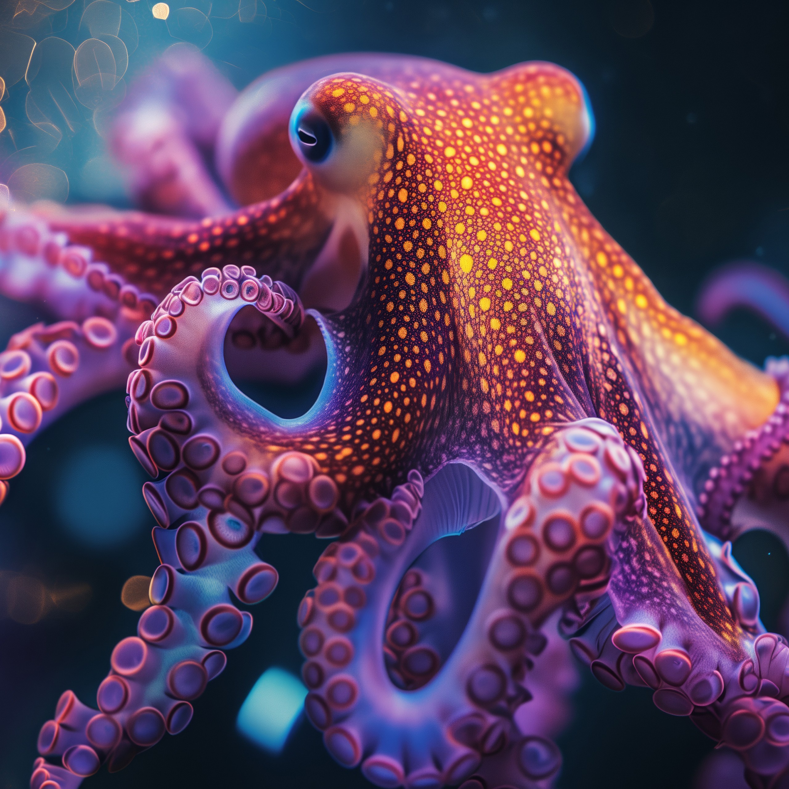 Octopus Deep Sea Ai Art Wallpaper - 2560x2560 Resolution