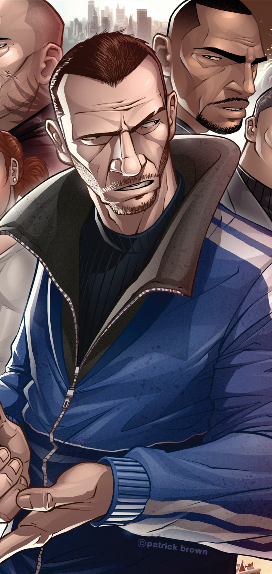 Niko Bellic GTA IV Characters Wallpaper - 1080x2280