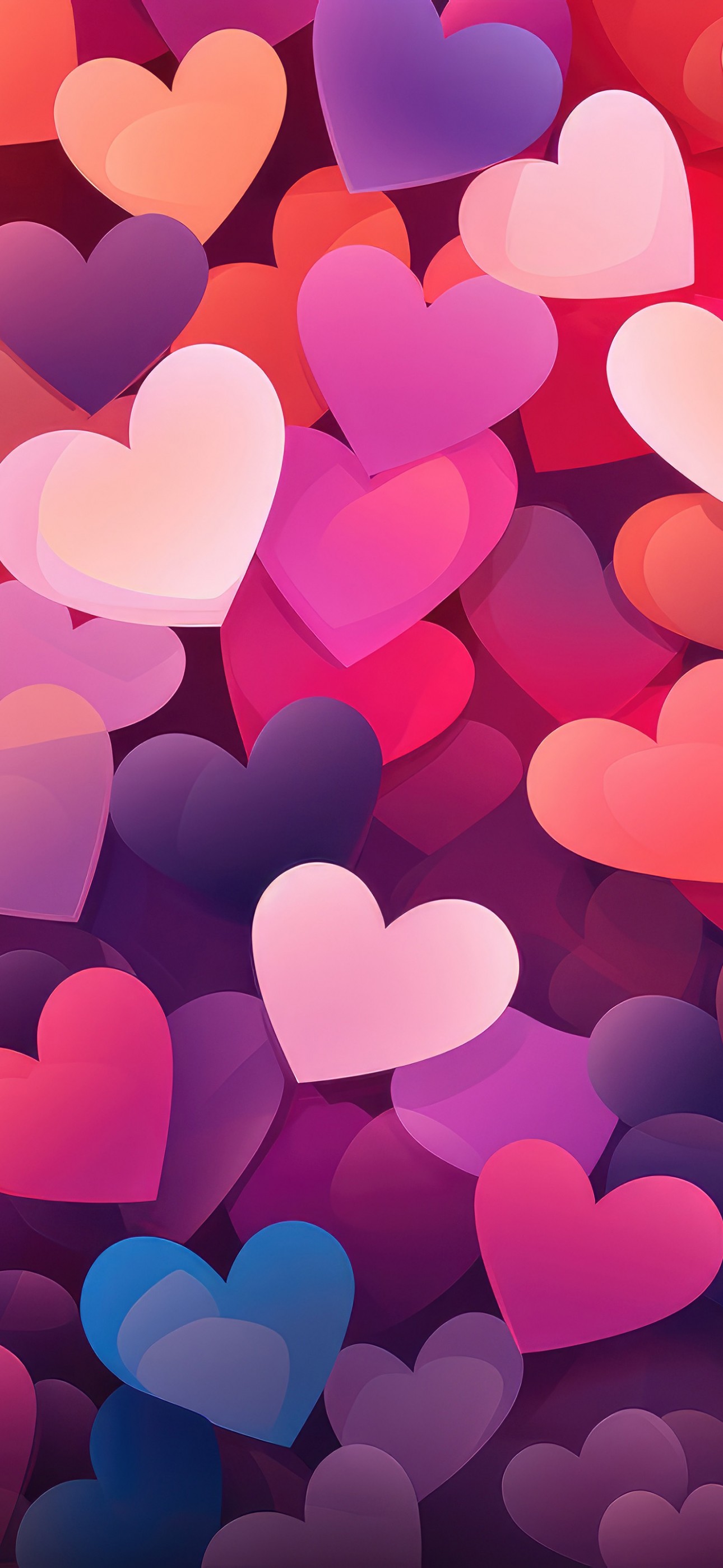 Colorful Hearts Ai Art Wallpaper - 1290x2796 Resolution