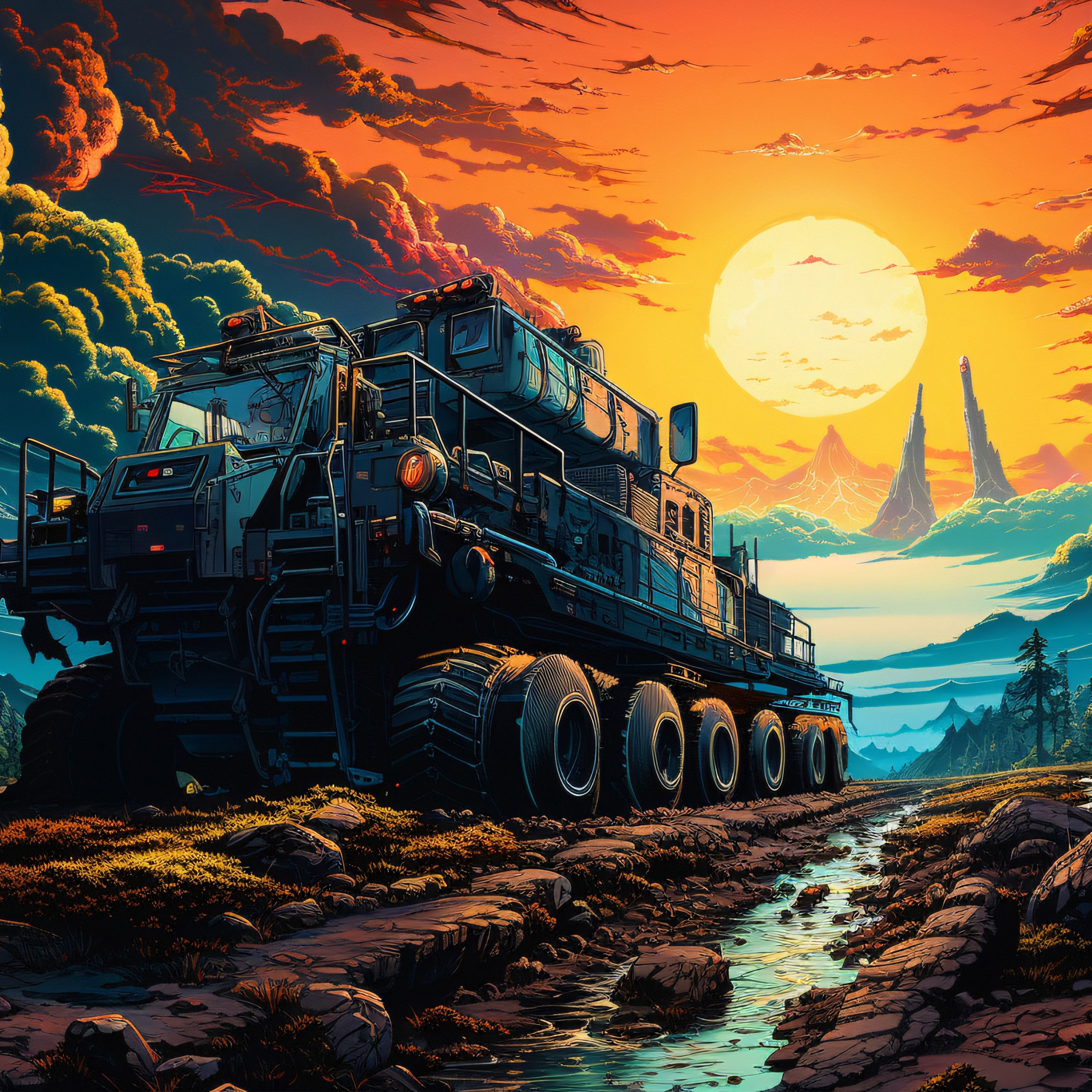 Ai Made Concept Mining Truck Wallpaper - 2560x2560 Resolution