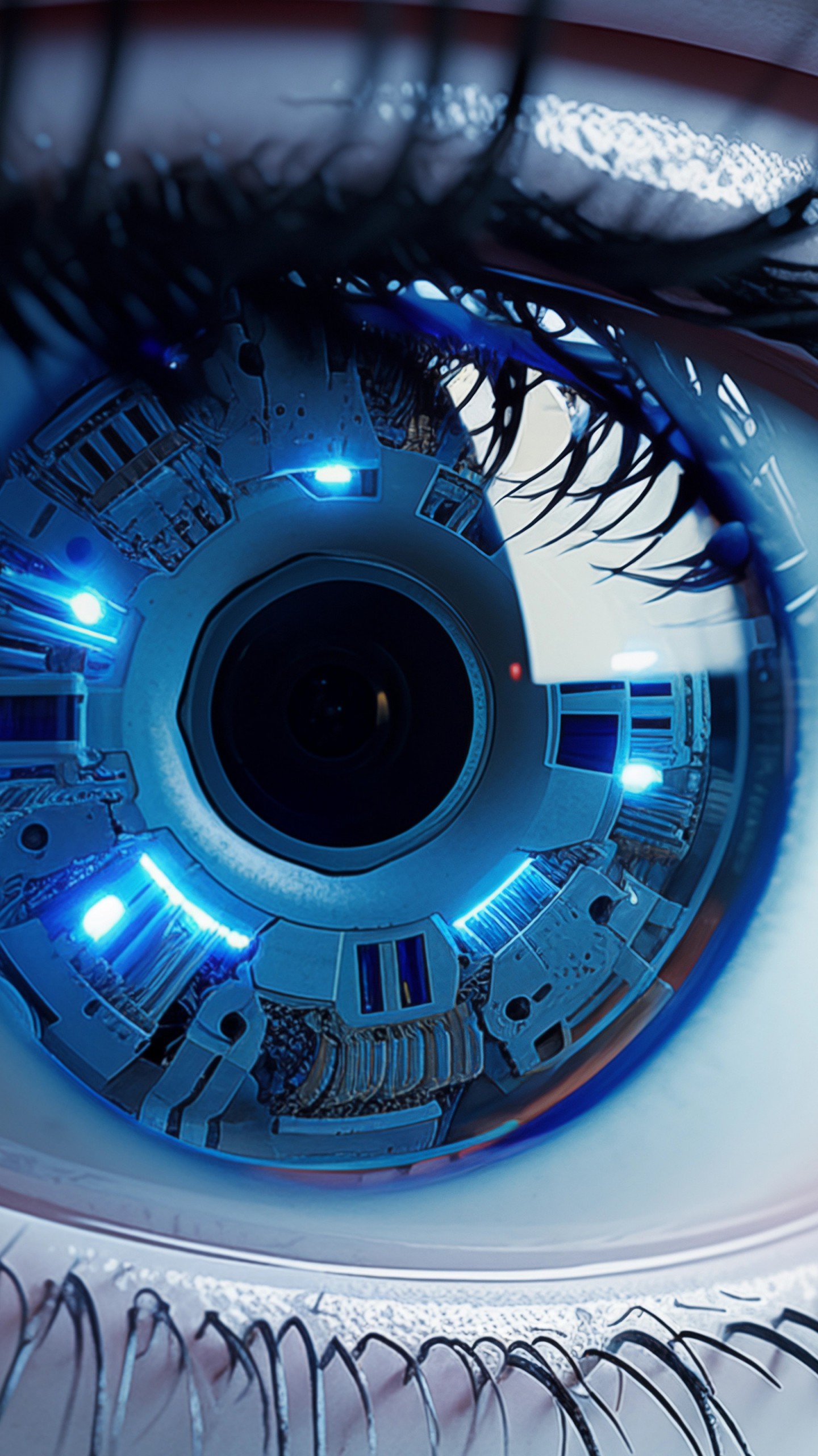 Ai Made Digital Cyborg Eye Wallpaper - 1440x2560