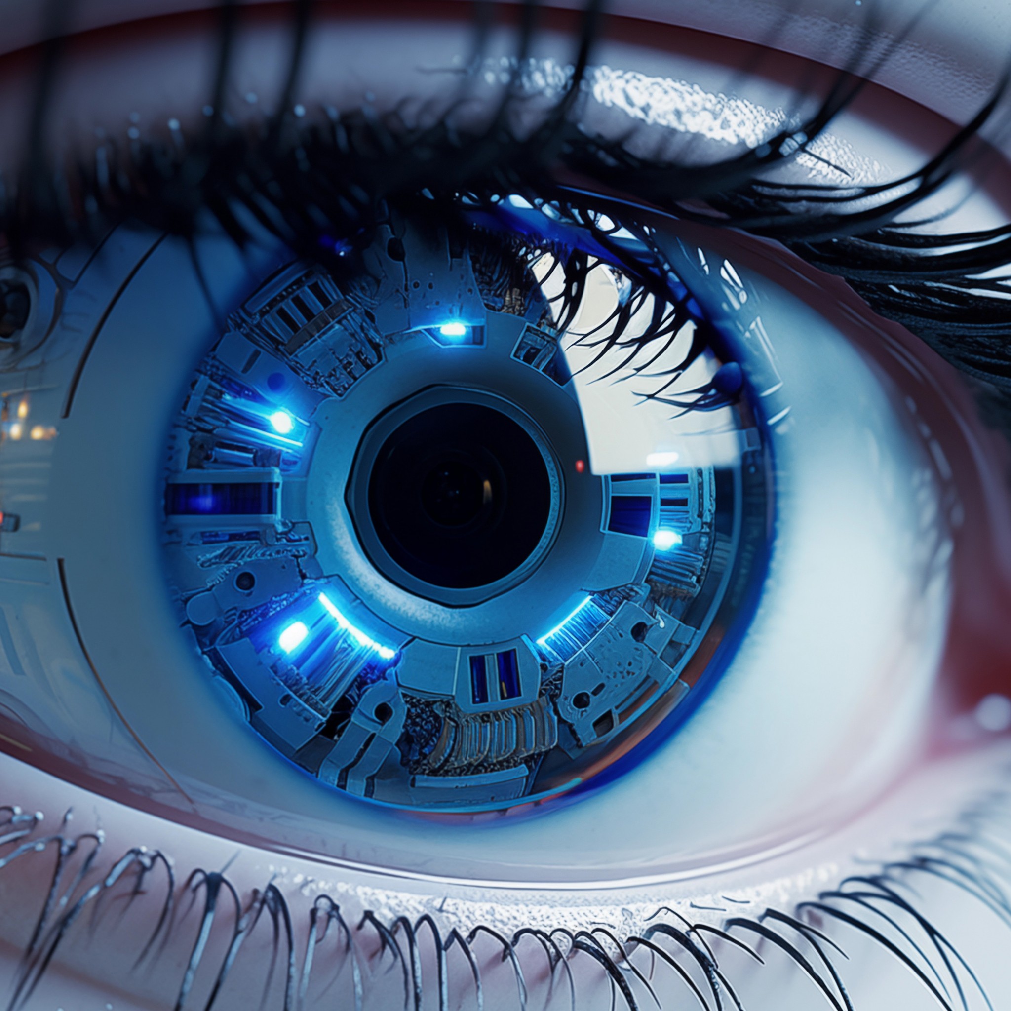 Ai Made Digital Cyborg Eye Wallpaper - 2048x2048