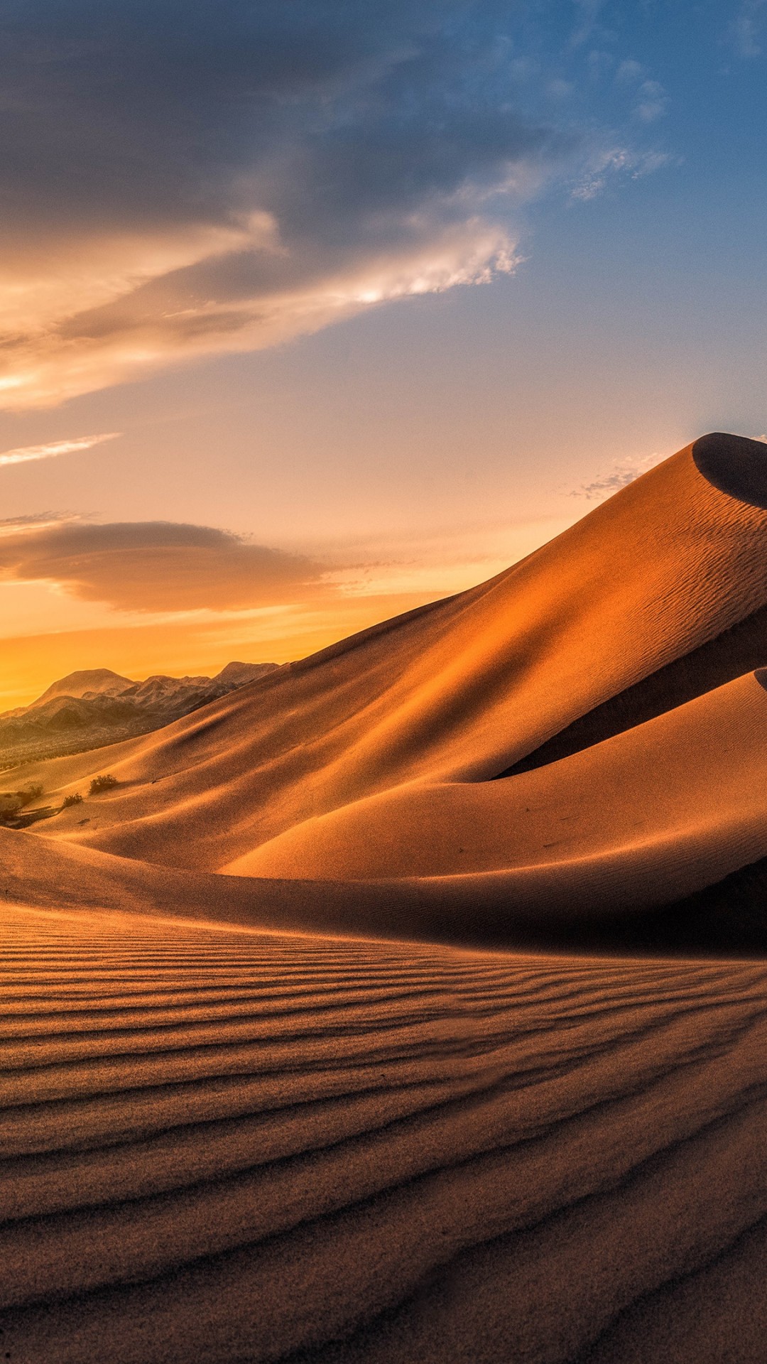 Desert Sand Sunset Shadow Wallpaper - 1080x1920 Resolution