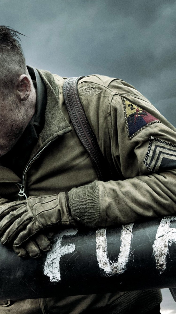 Fury Movie 2014 Brad Pitt Wallpaper - 750x1334