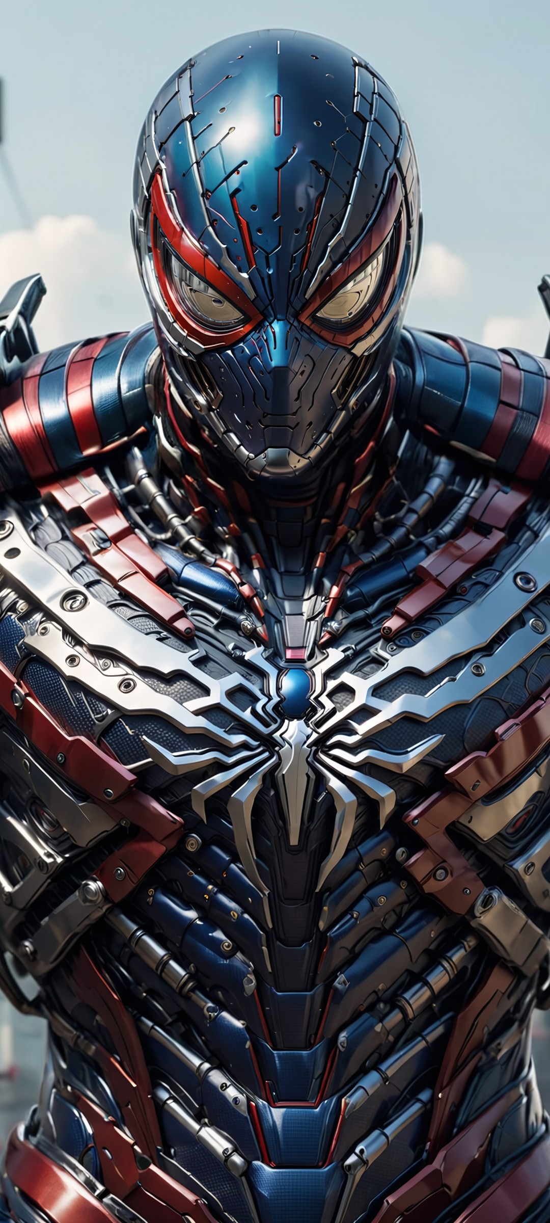 Spider Man Cyborg Robot Ai Art Wallpaper - 1080x2400