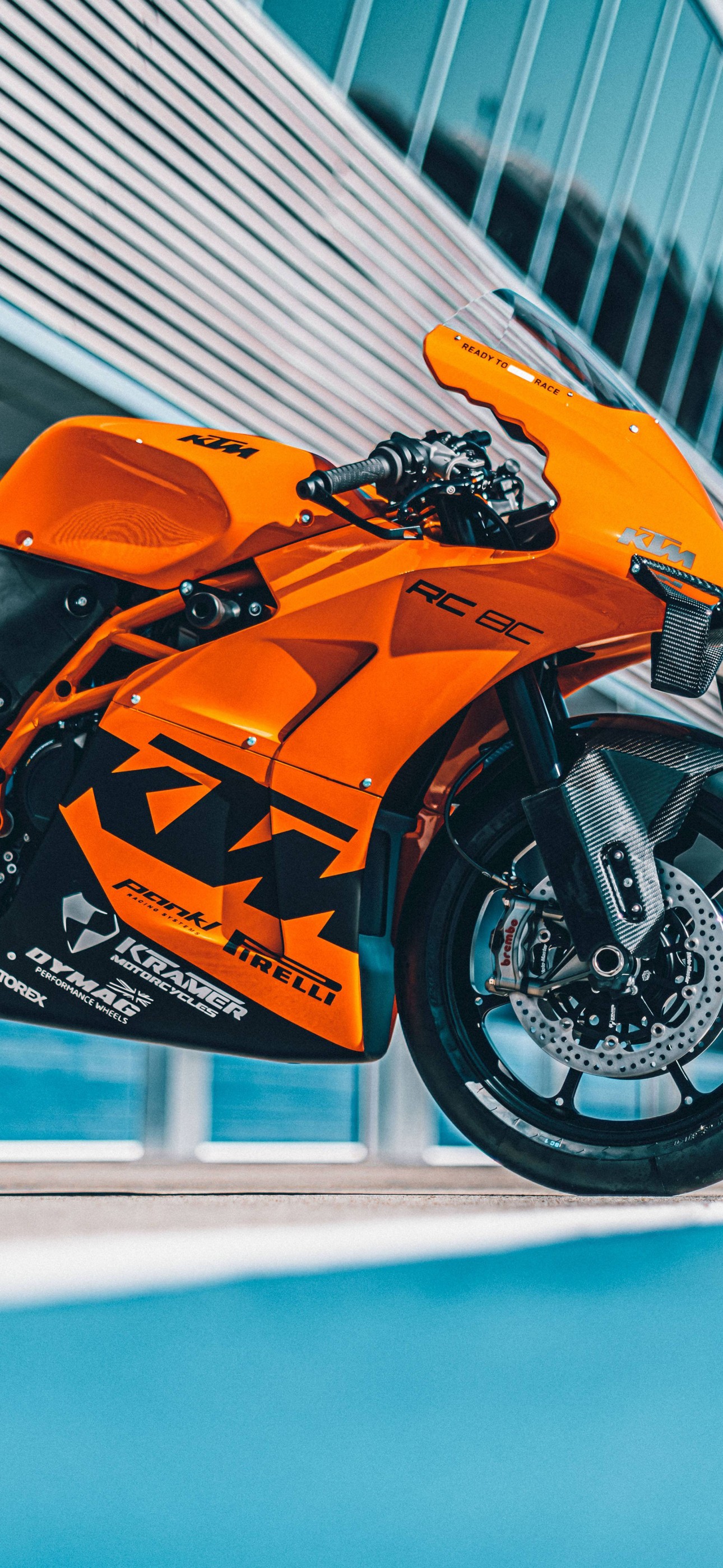 KTM RC 8C Sport Bike Wallpaper - 1290x2796