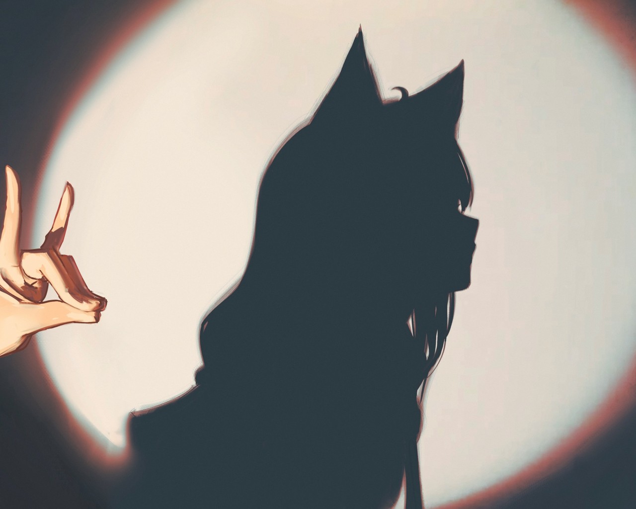 Fox Girl Shadow Hololive Wallpaper - 1280x1024