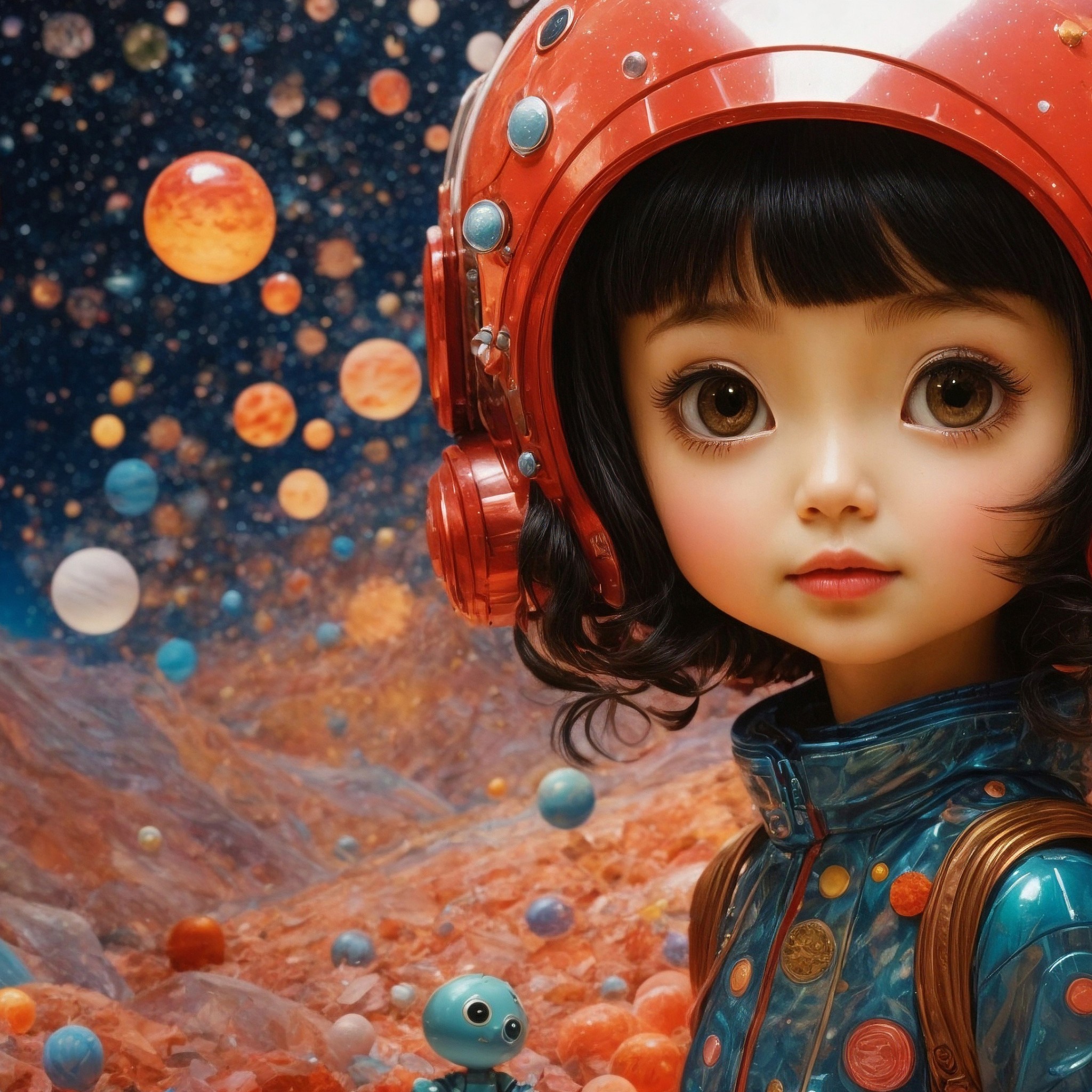 Fantasy Cosmonaut Girl Art Wallpaper - 2048x2048