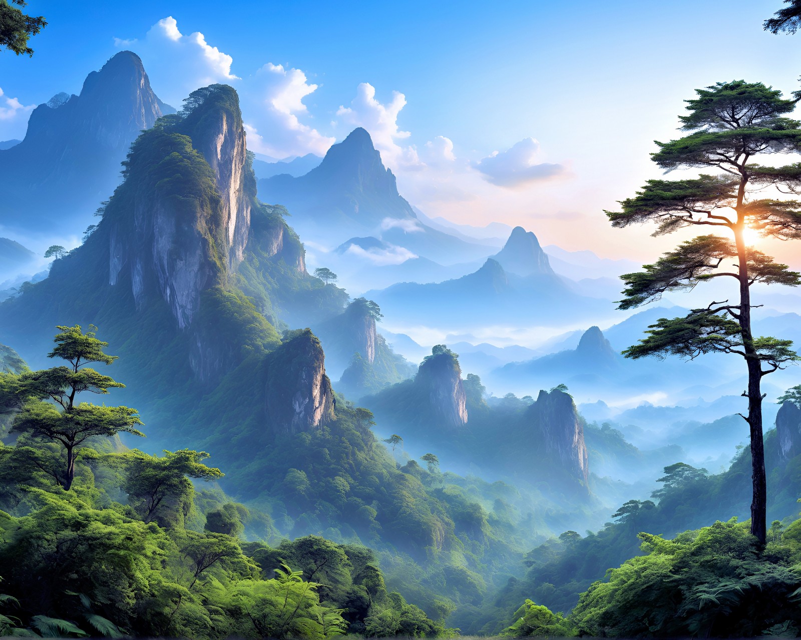 Far Away Land Mountains Ai Art Wallpaper - 1600x1280