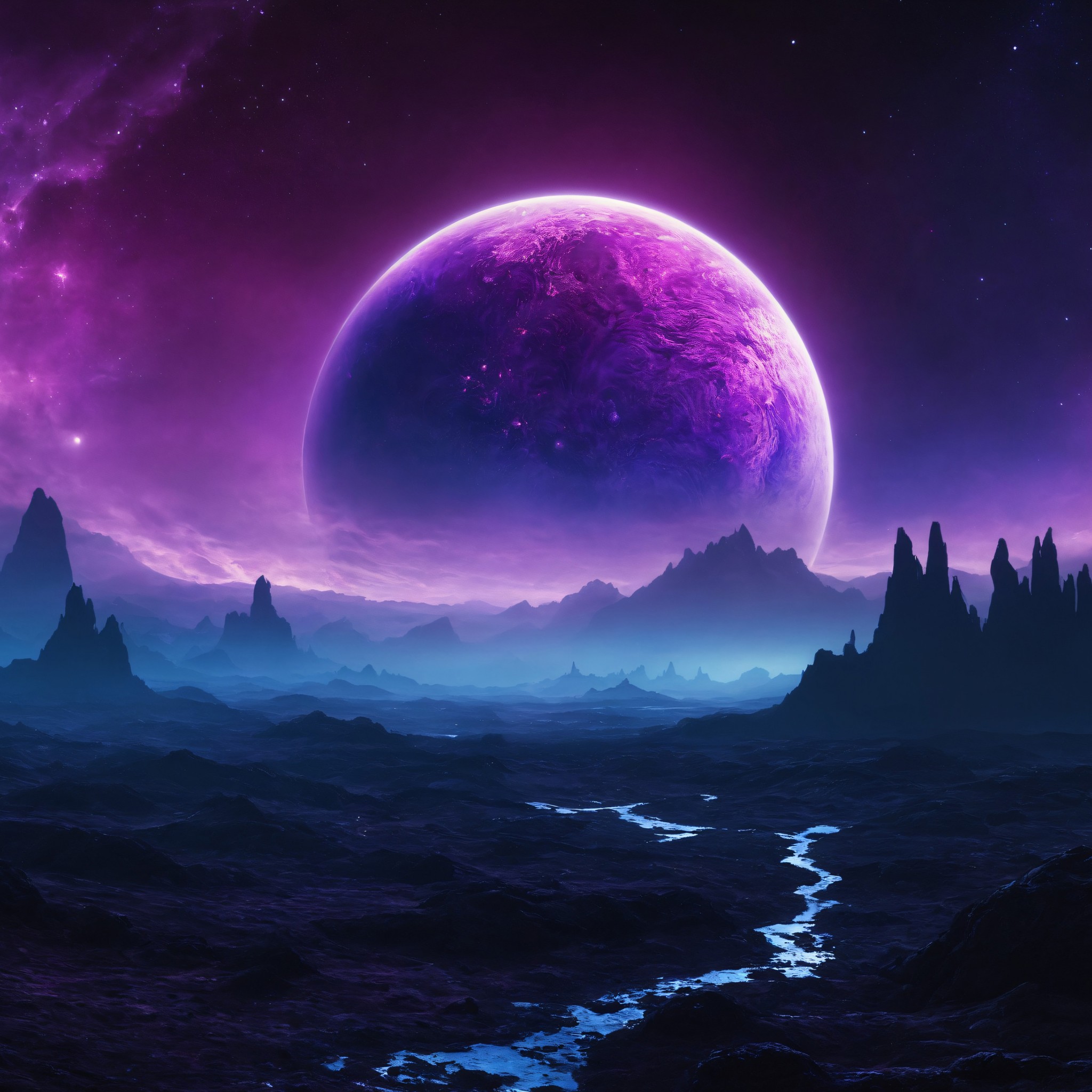 Fantasy Purple World Planet Space Wallpaper - 2048x2048