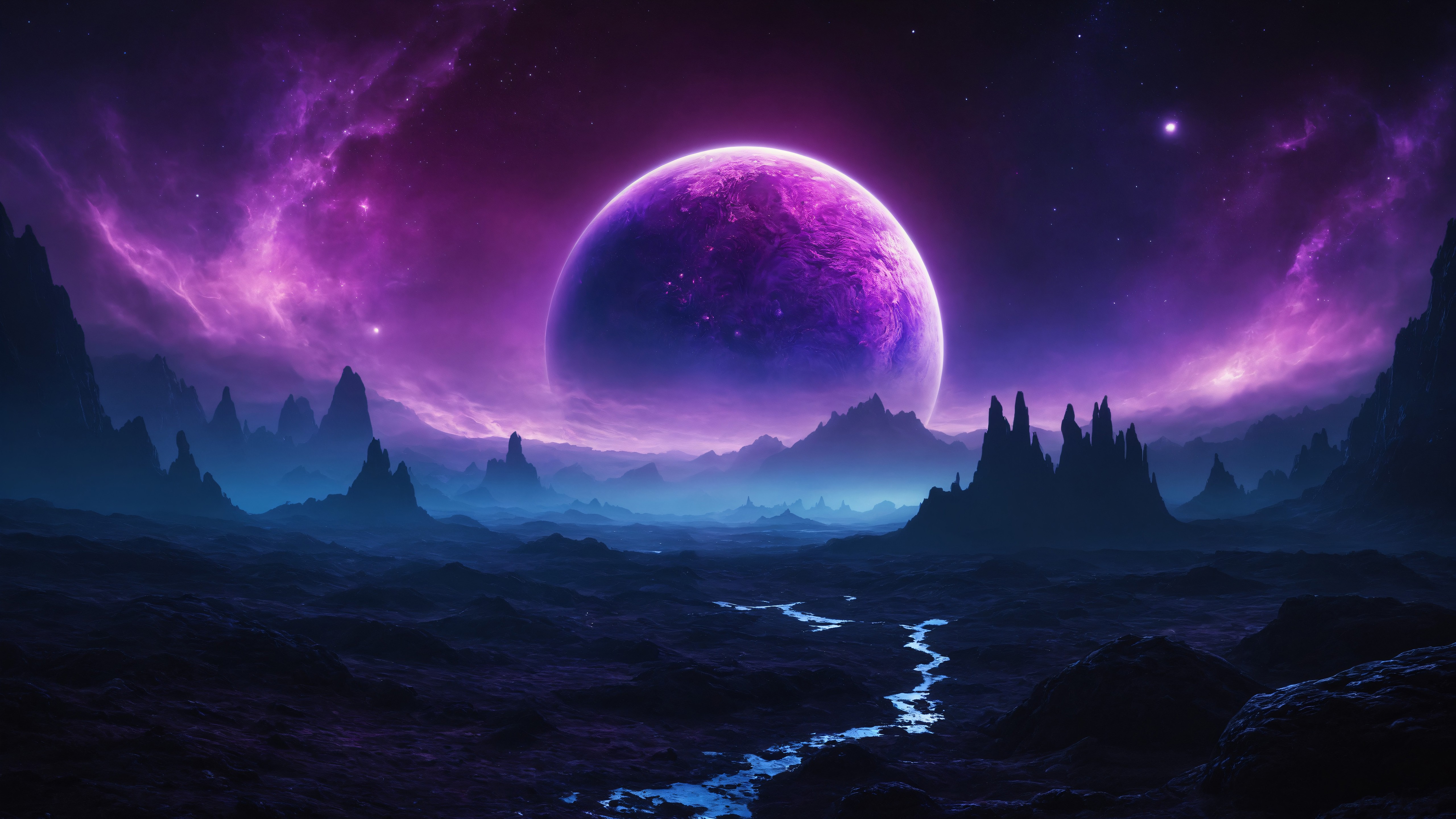 Fantasy Purple World Planet Space Wallpaper - 5120x2880