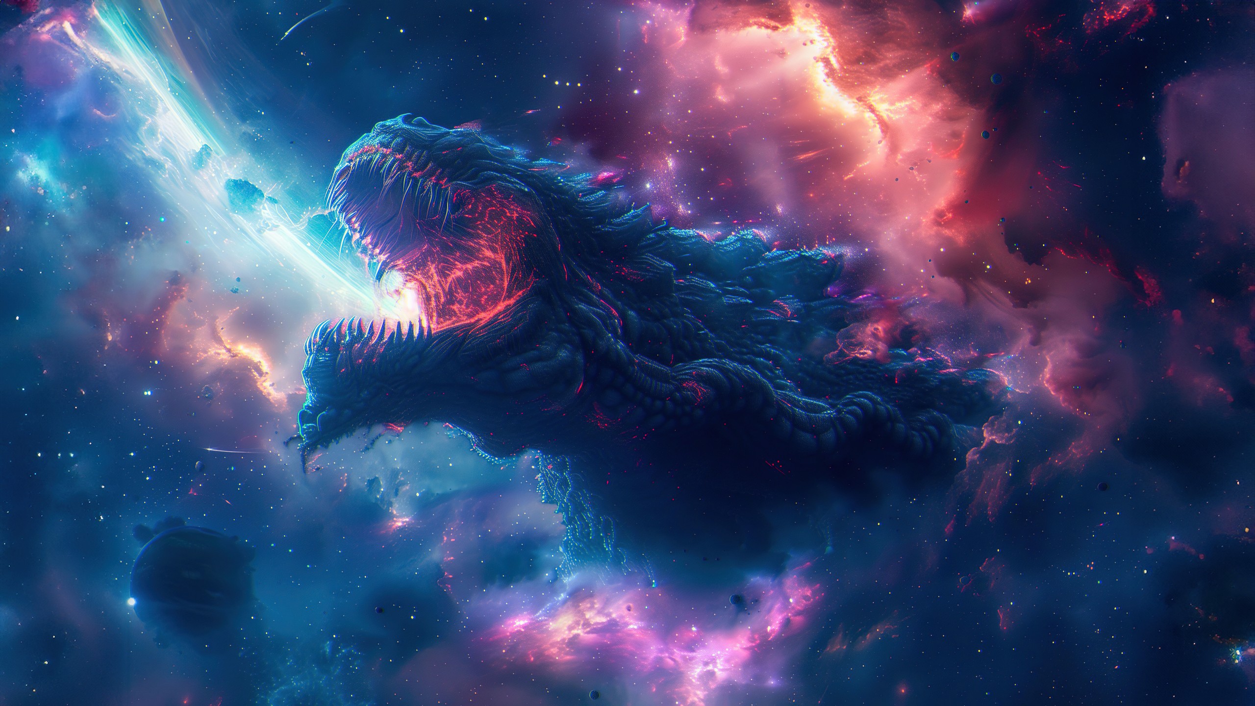 Kaiju Monster Godzilla Ai Art Wallpaper - 2560x1440 Resolution