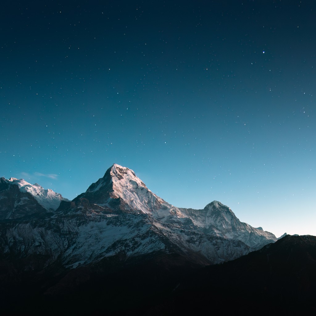 Nature Landscape Mountains Night Sky Wallpaper - 1024x1024