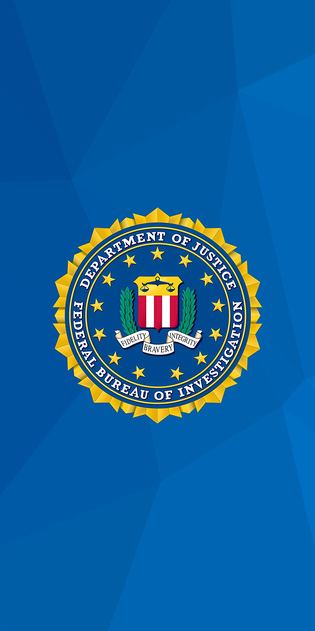 FBI Logo Blue Triangle Background Wallpaper - 1080x2160