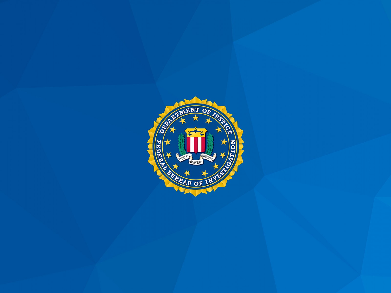 FBI Logo Blue Triangle Background Wallpaper - 1600x1200