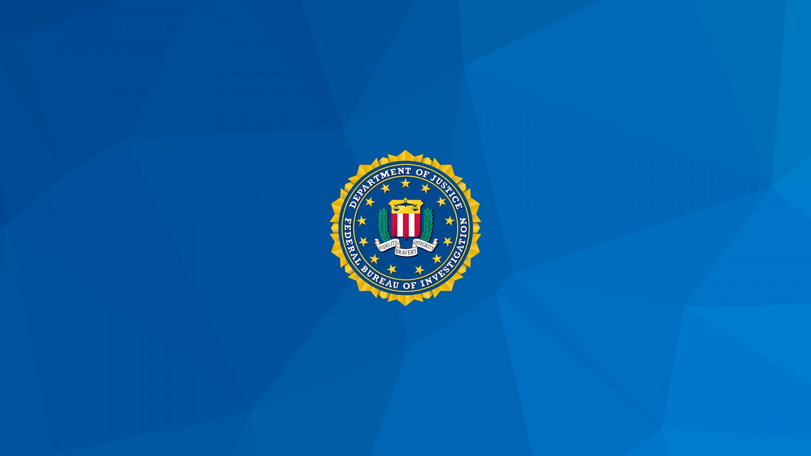 FBI Logo Blue Triangle Background Wallpaper - 1600x900 Resolution