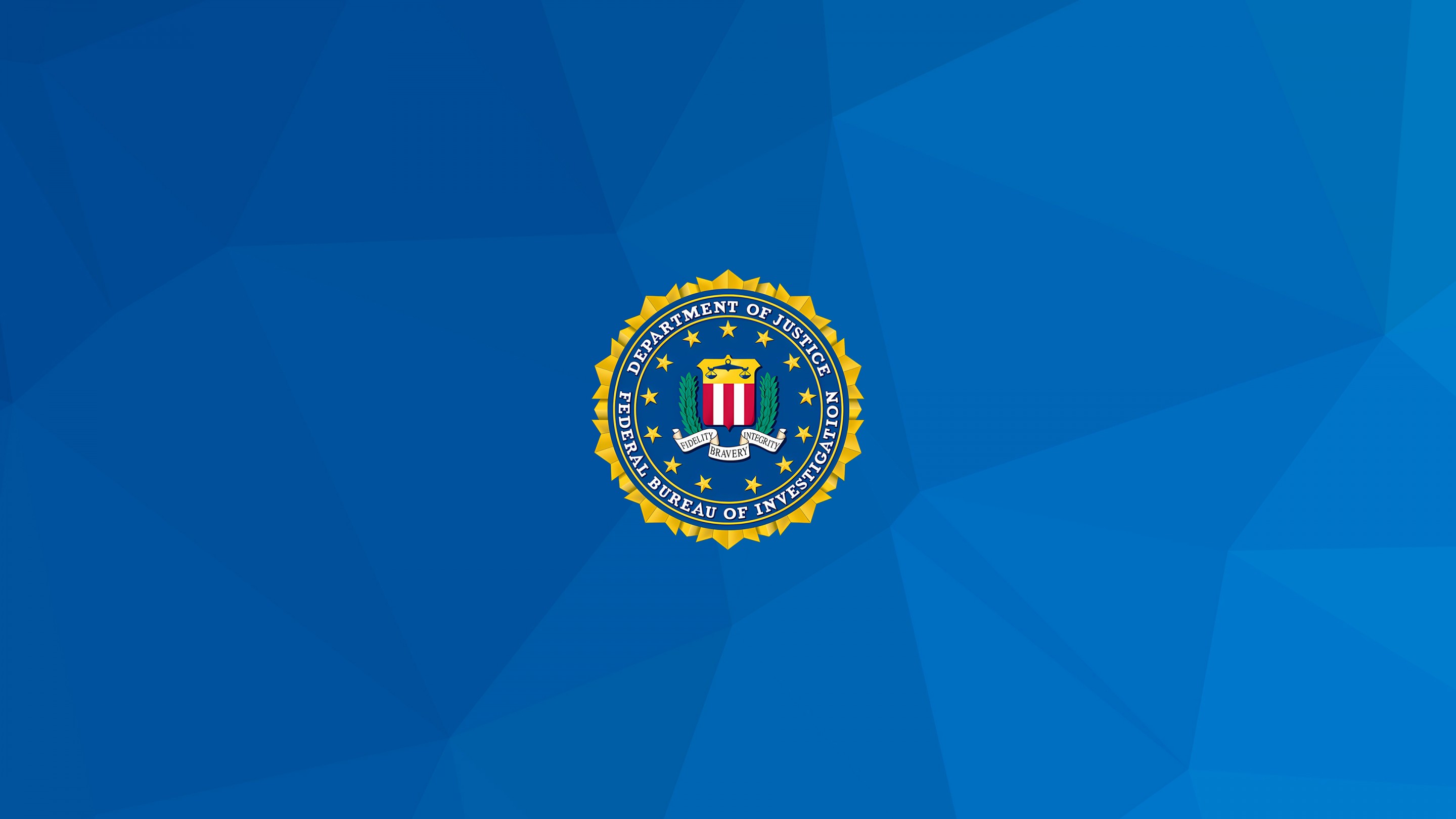 FBI Logo Blue Triangle Background Wallpaper - 2880x1620