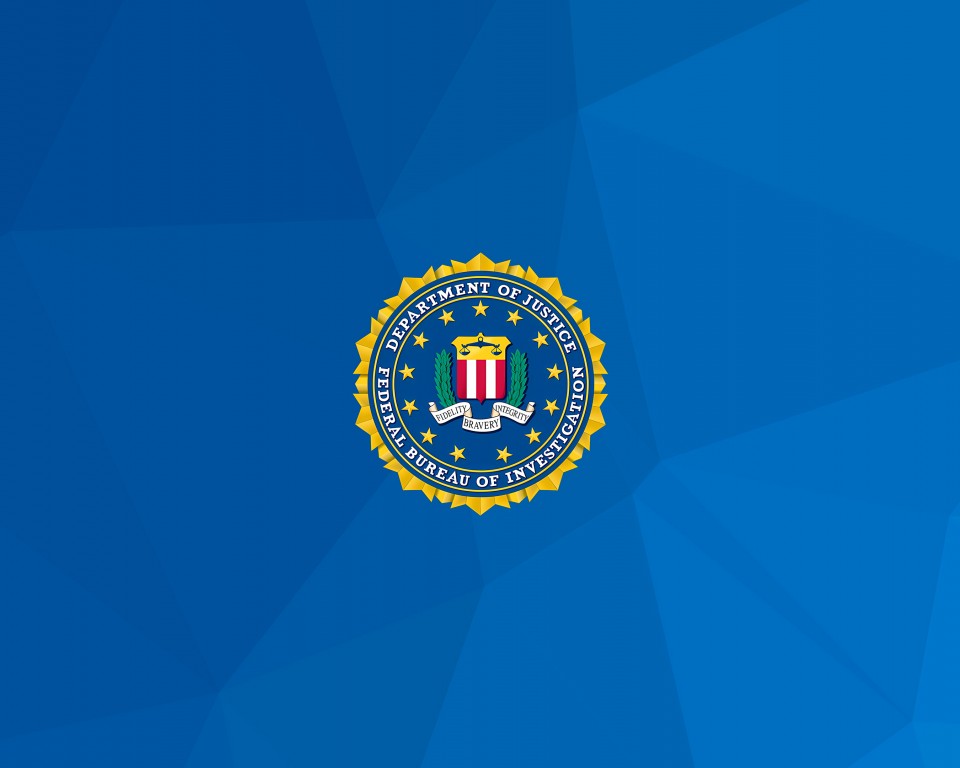FBI Logo Blue Triangle Background Wallpaper - 960x768