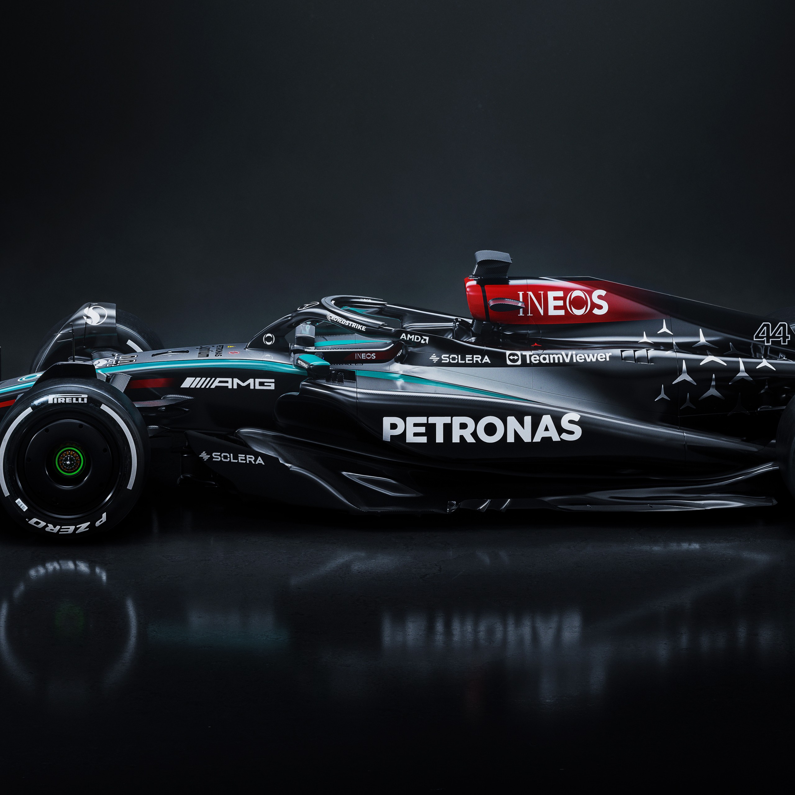 Mercedes AMG Petronas F1 Car Side Wallpaper - 2560x2560